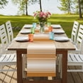 Burnt Orange Striped Burlap Cotton Table Runner 13x70 Inches Long ...