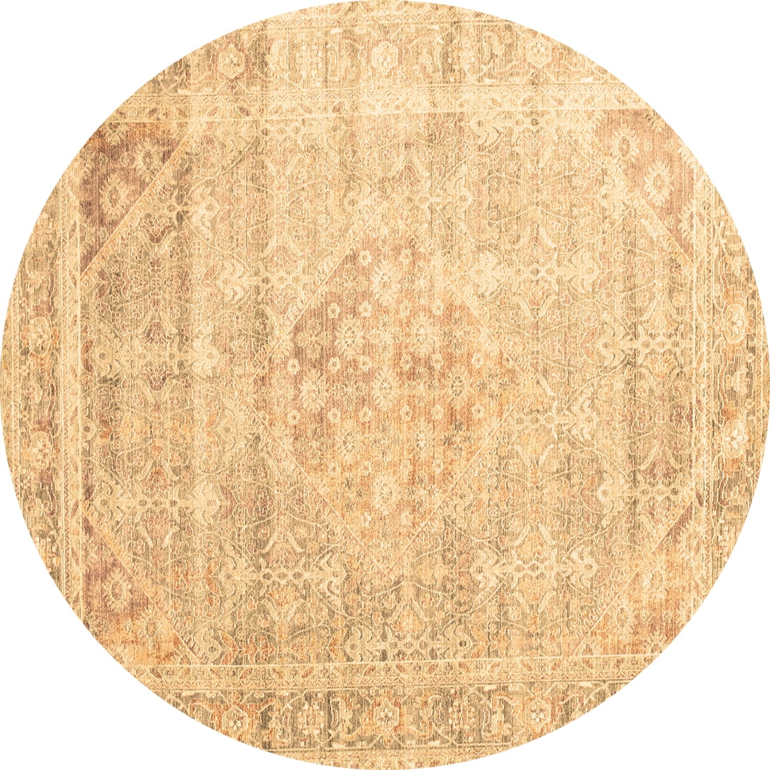 Ahgly Company Indoor Round Persian Brown Traditional Area Rugs, 5 ...