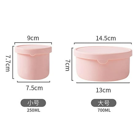 Silicone Hermetic Lunch Box Round Fresh Bento Box Microwavable ...