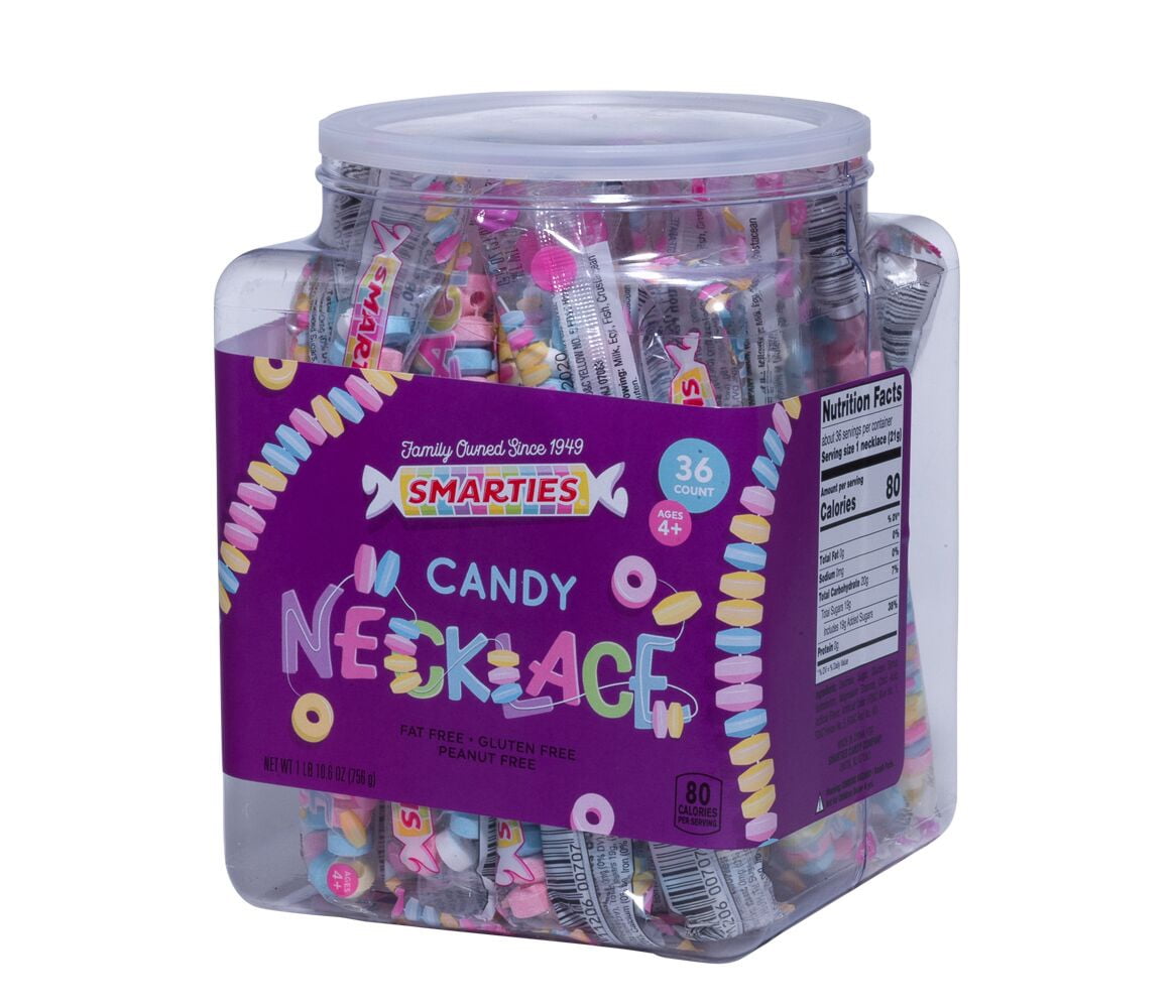 Smarties Gluten-Free Original Necklace Candy, 26.6 Oz, 36 Pieces Jar ...