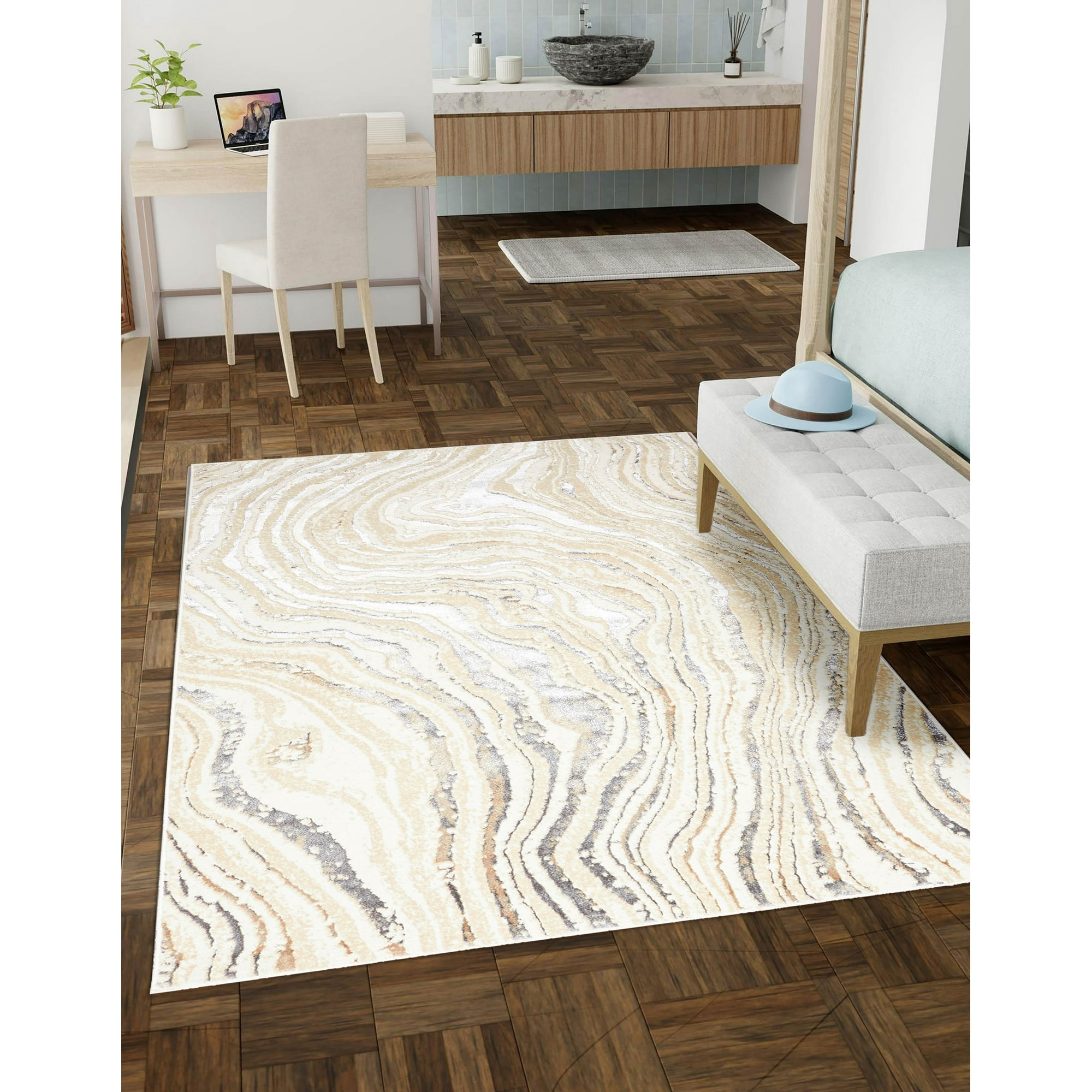 Ecarpet Mercan Contemporary/Modern Area Rug For Living Room  Bedroom  Dining Room  Entrance  Hallway And More 50 X 80