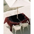 52x70 Inch Outdoor Tablecloth with Umbrella Hole Zipper Rectangle Brick ...