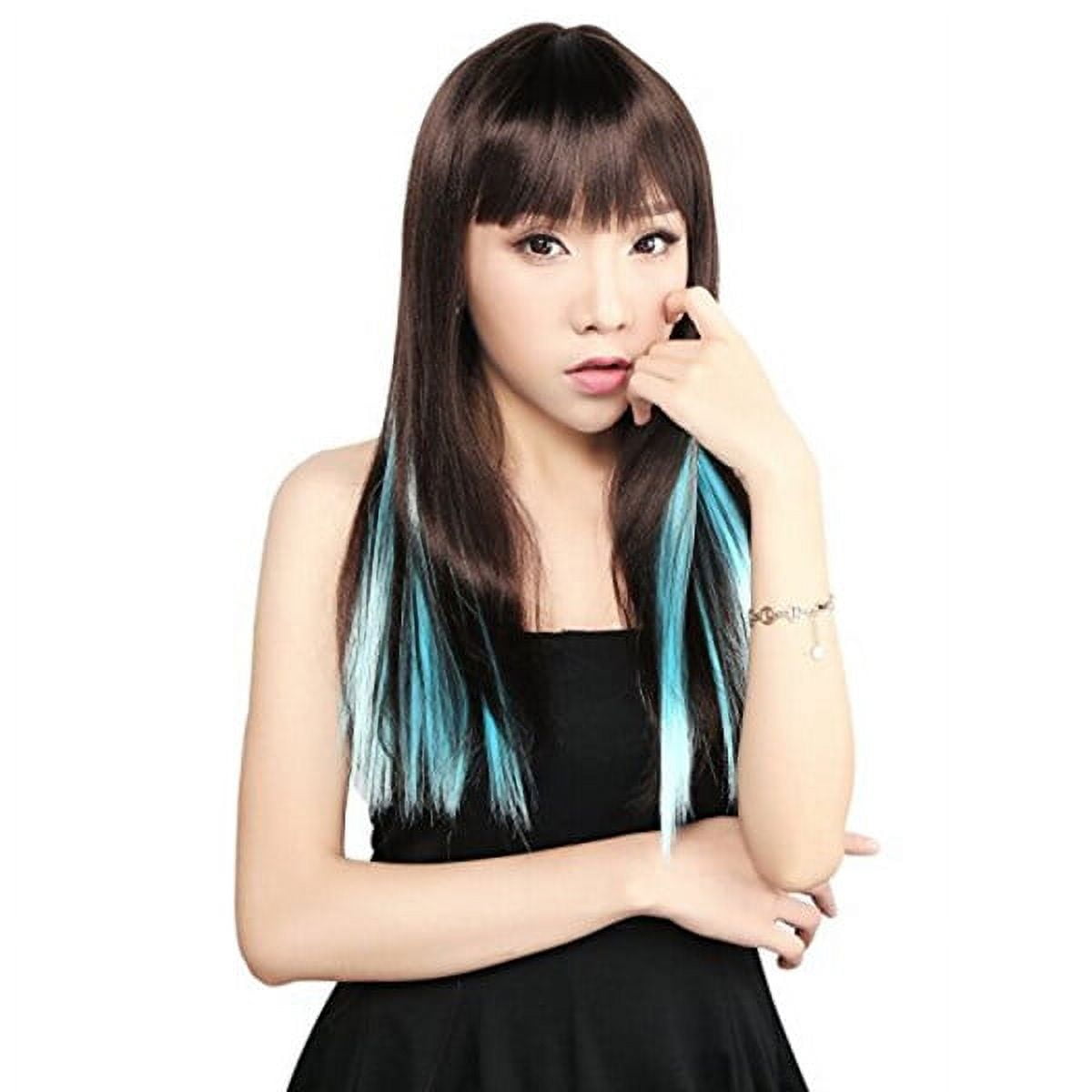 Click here for Tehaux Light Blue Colored Clip In Hair Extensions... prices