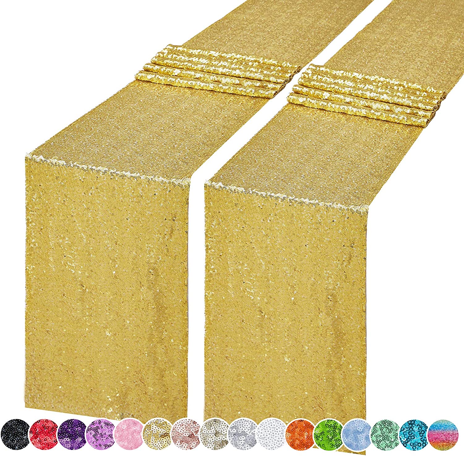Zukuco Sequin Table Runner Glitter Table Runner for Party, Wedding ...