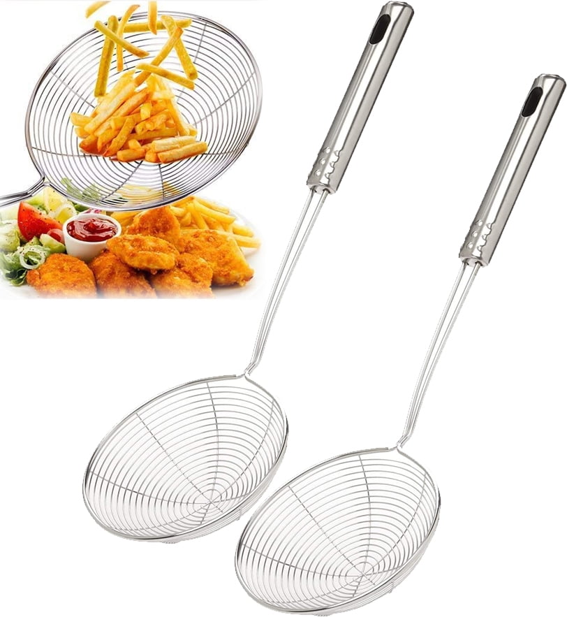 Visland 2Pack Spider Strainer Skimmer, Stainless Steel Wire Skimmer ...