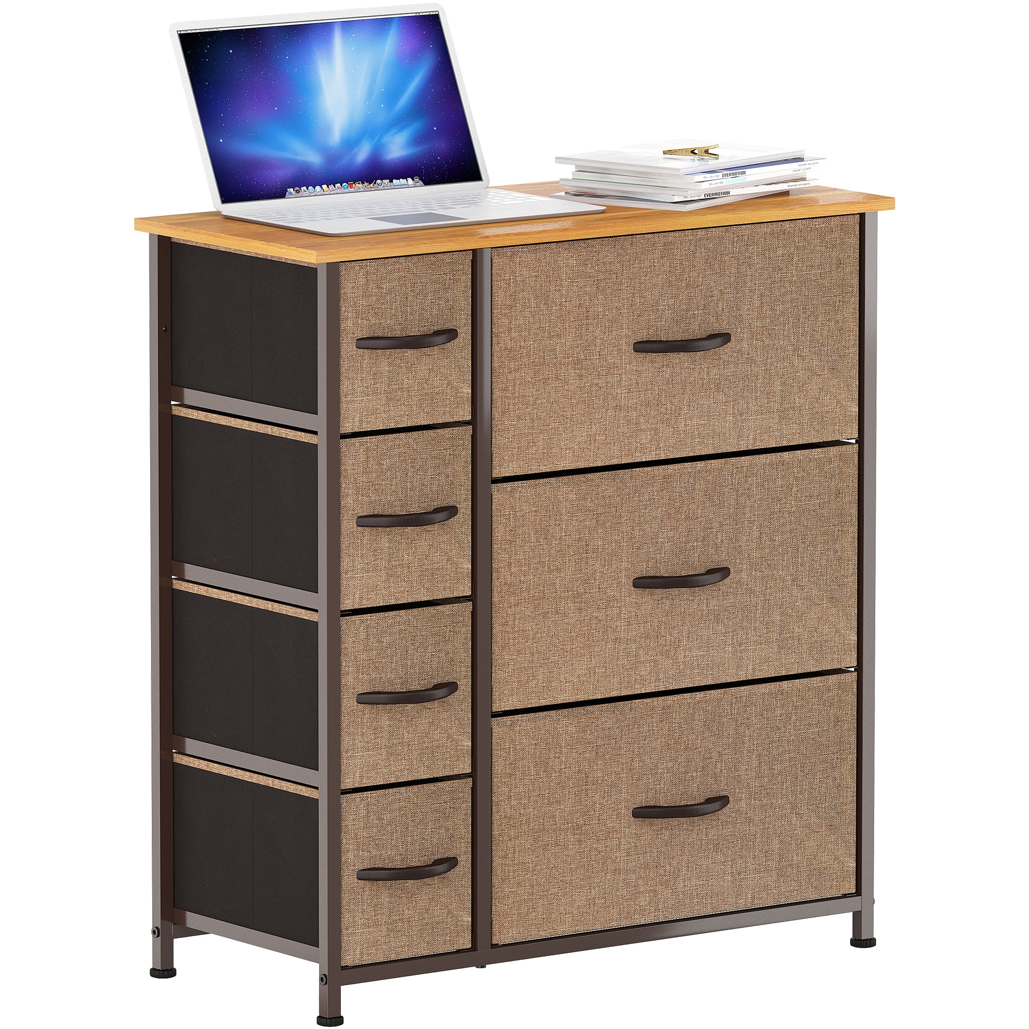 DWVO Fabric Dresser with 7 Drawers - Furniture Storage Tower Unit for ...