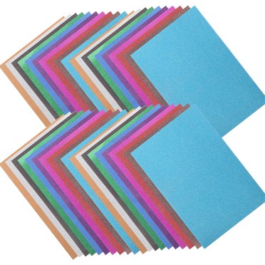 A4 Sparkly Crafts Glitter Paper Colorful Decor 10 Sheets Sequin Sponge ...