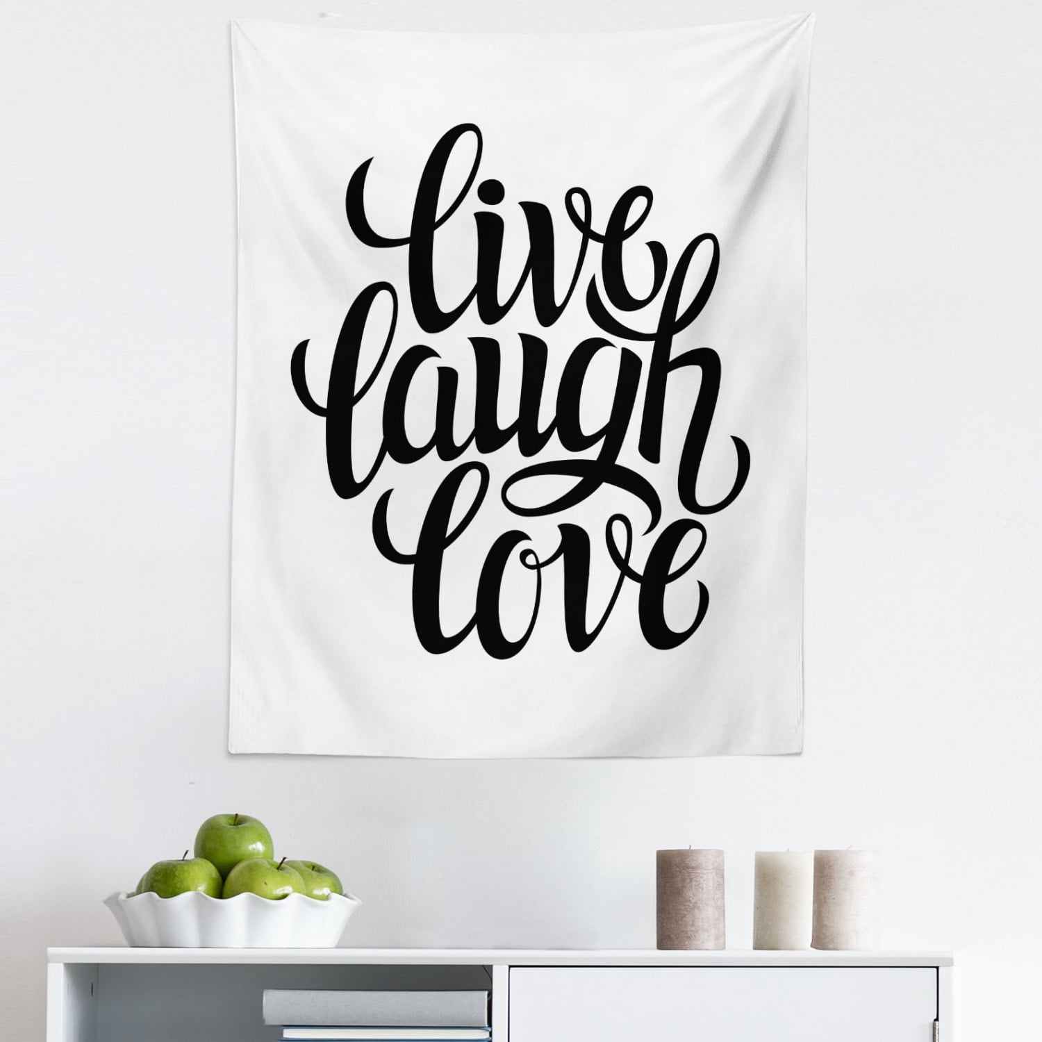 Live Laugh Love Tapestry, Simplistic Inspiration Words Minimalist ...