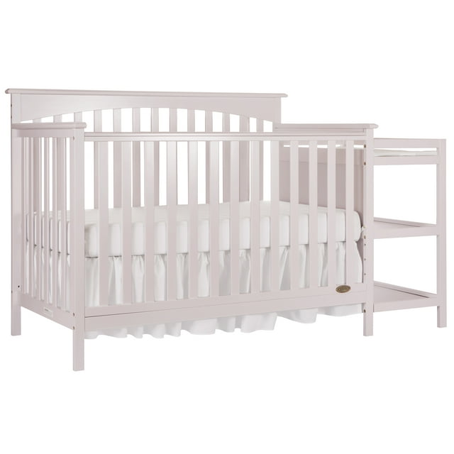 Dream On Me Chloe 5-in-1 Convertible Crib and Changer, Blush Pink ...