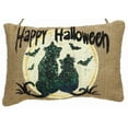 Happy Halloween Free Broom Rides Witch Cat Burlap Mini Pillows Set Of 2 ...