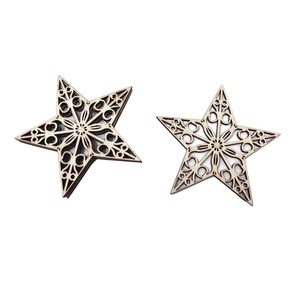 Craft Wood Laser Cut Stars, Natural, 4-Count - Walmart.com - Walmart.com