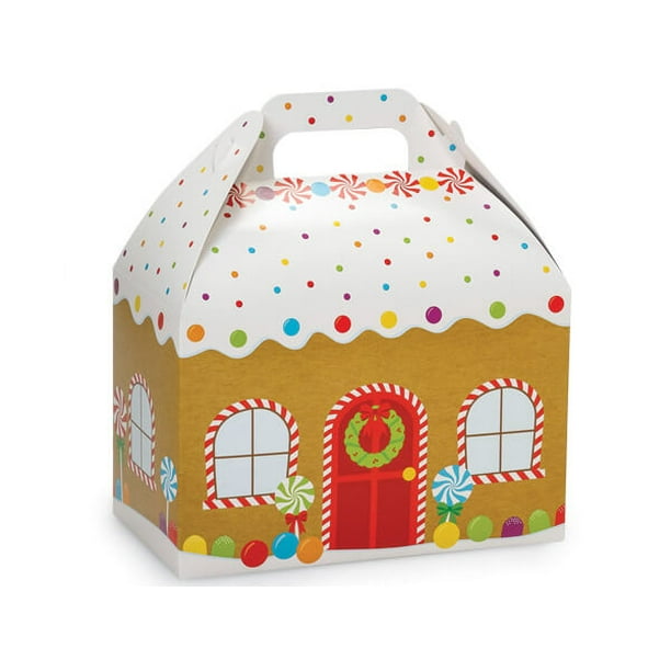 Pack of 6, Gingerbread House Gable Boxes 8.5 x 4.75 X5.5" As Unique ...