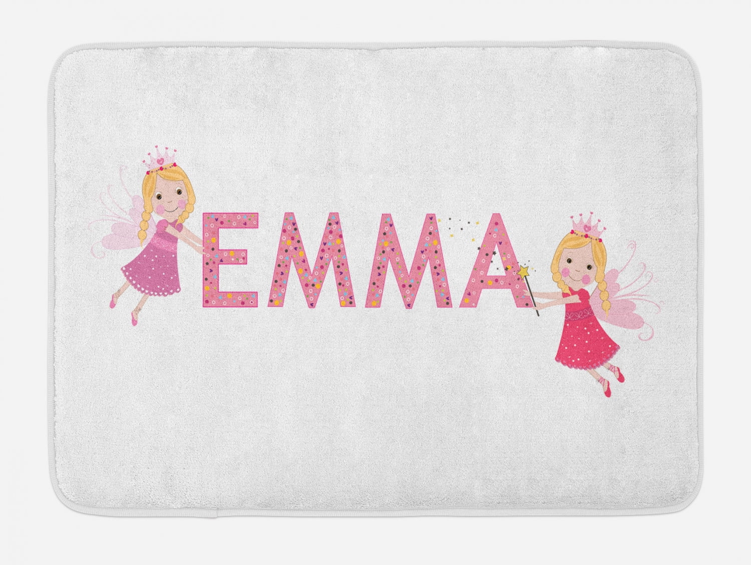 Emma Bath Mat, Cute Fairy Princesses Holding a Popular Widespread Girl ...
