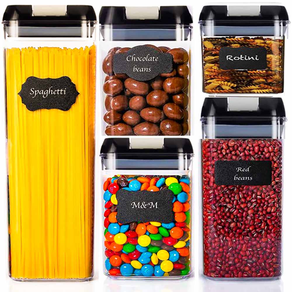 Suproot Kitchen Variety Set of 5 Pantry Organization Canisters with ...
