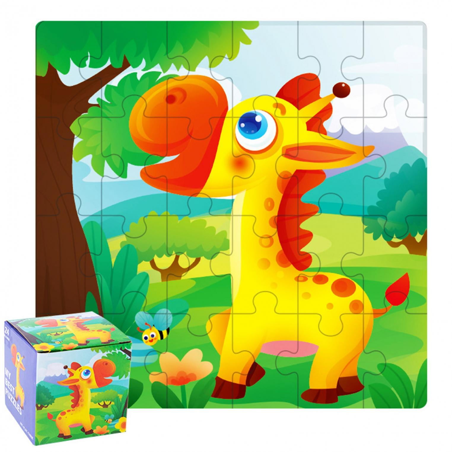 EQWLJWE Educational Toy Puzzle Kids Baby Wooden Puzzle Animal Cognition ...