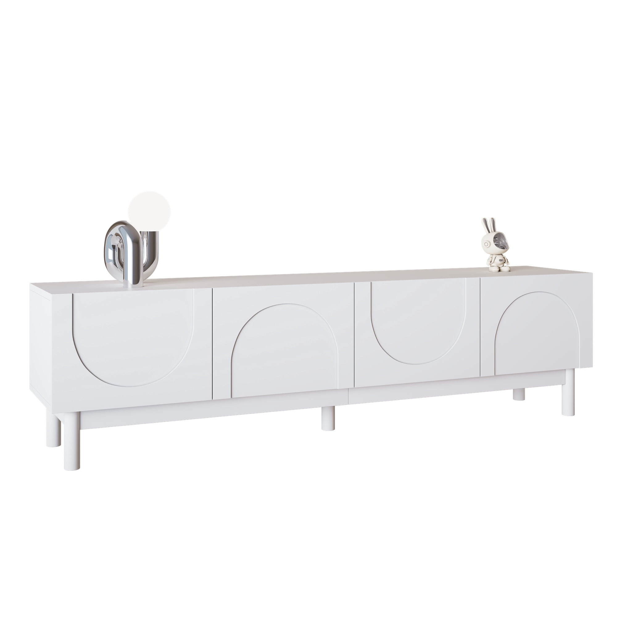 Click here for Homy Casa Tv Stand With Wave-Shaped Doors & Sturdy... prices