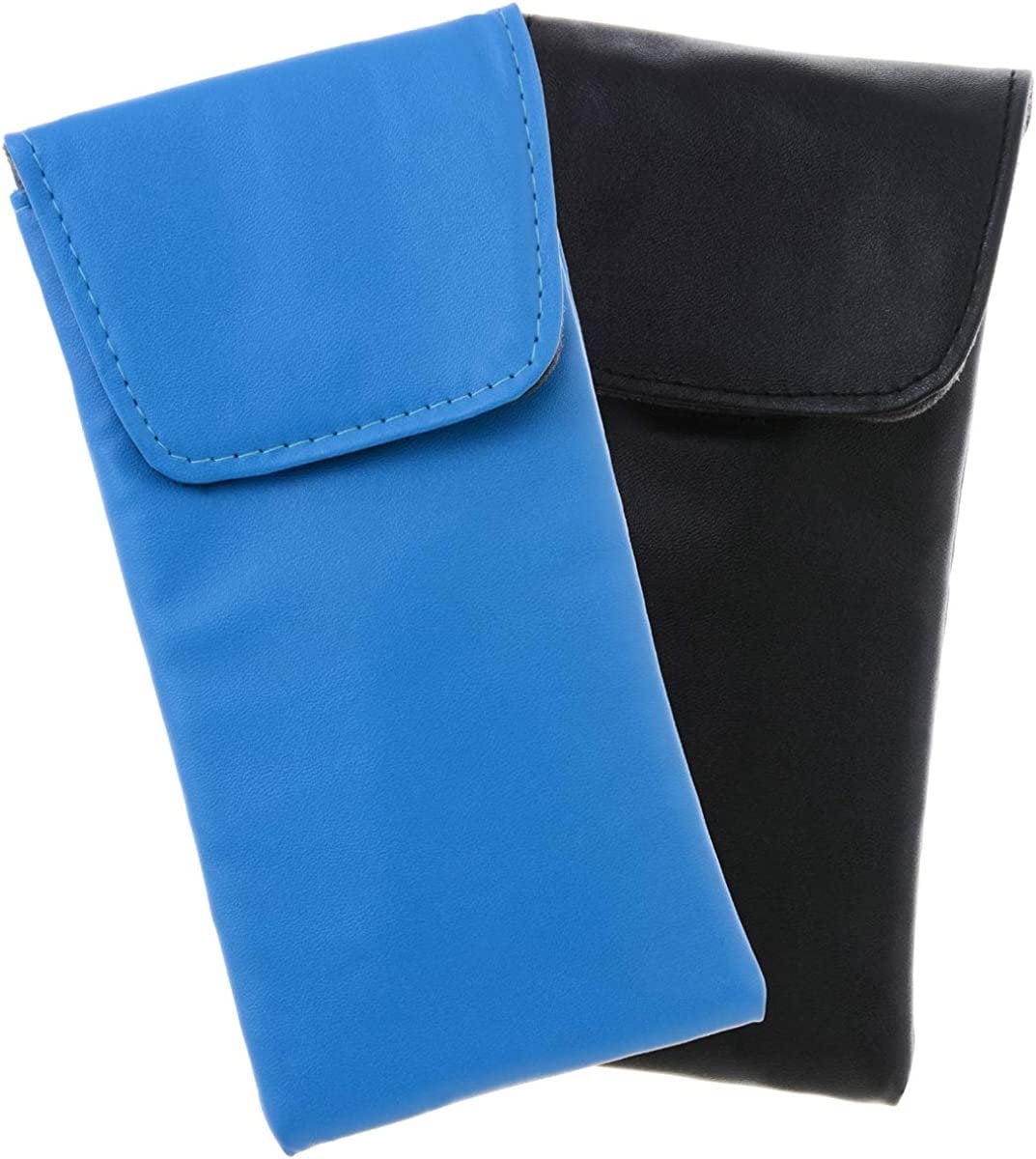 2 Pack Eyeglass Case Top Closure, Slip In Eyeglass Case Soft Faux ...