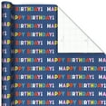 Hallmark Birthday Wrapping Paper Roll (Colorful Lettering on Navy) 20 ...