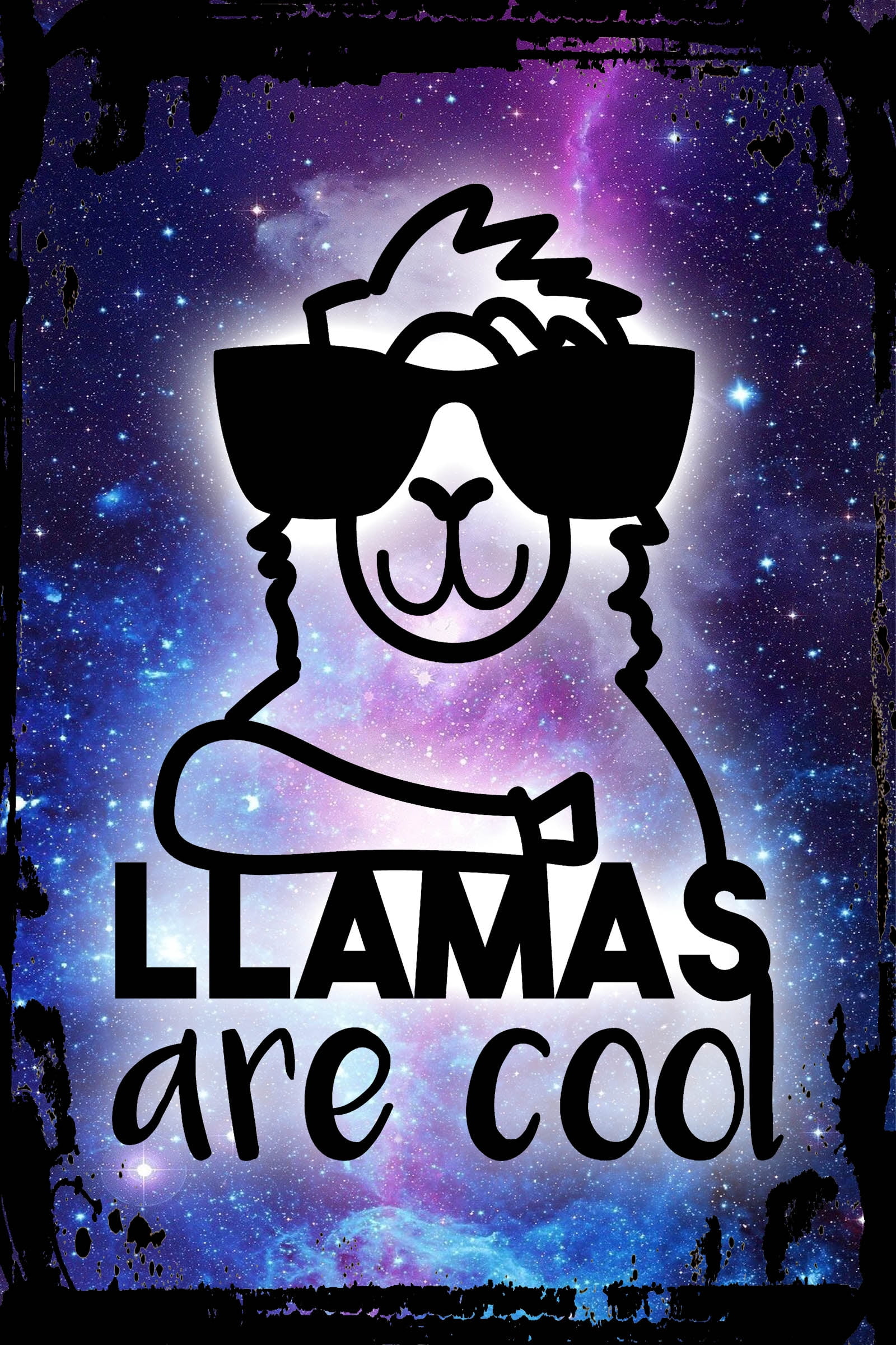 Galaxy Inspirational Wall Art Llamas are cool llama silhouette with ...