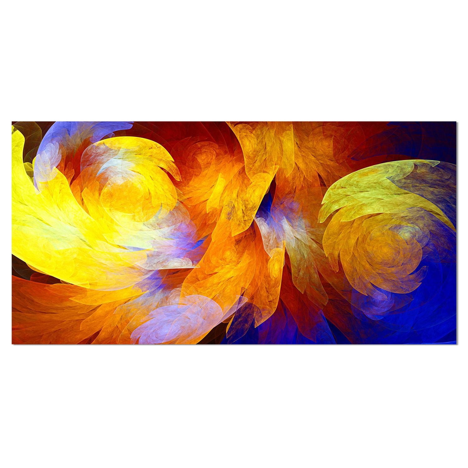 Click here for Designart Yellow Fractal Abstract Pattern Canvas W... prices