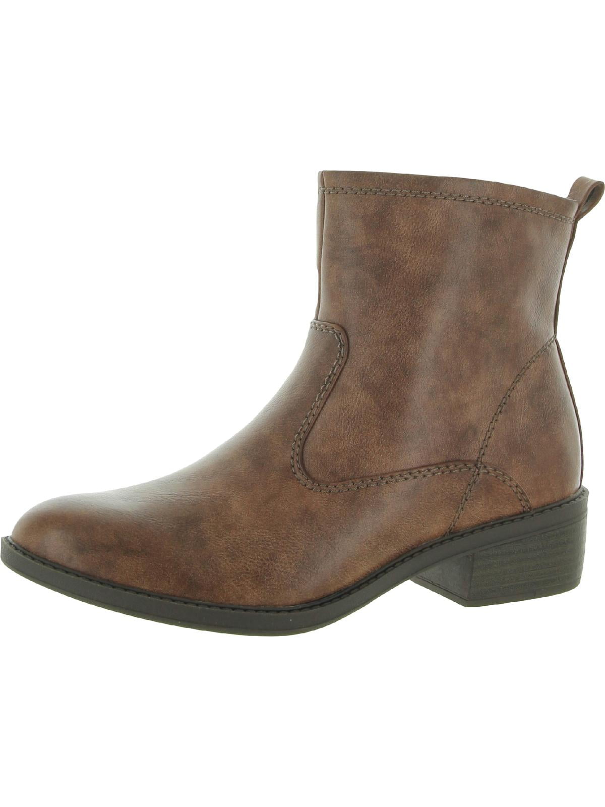 Baretraps Womens Shane Faux Leather Almond Toe Ankle Boots - Walmart.com