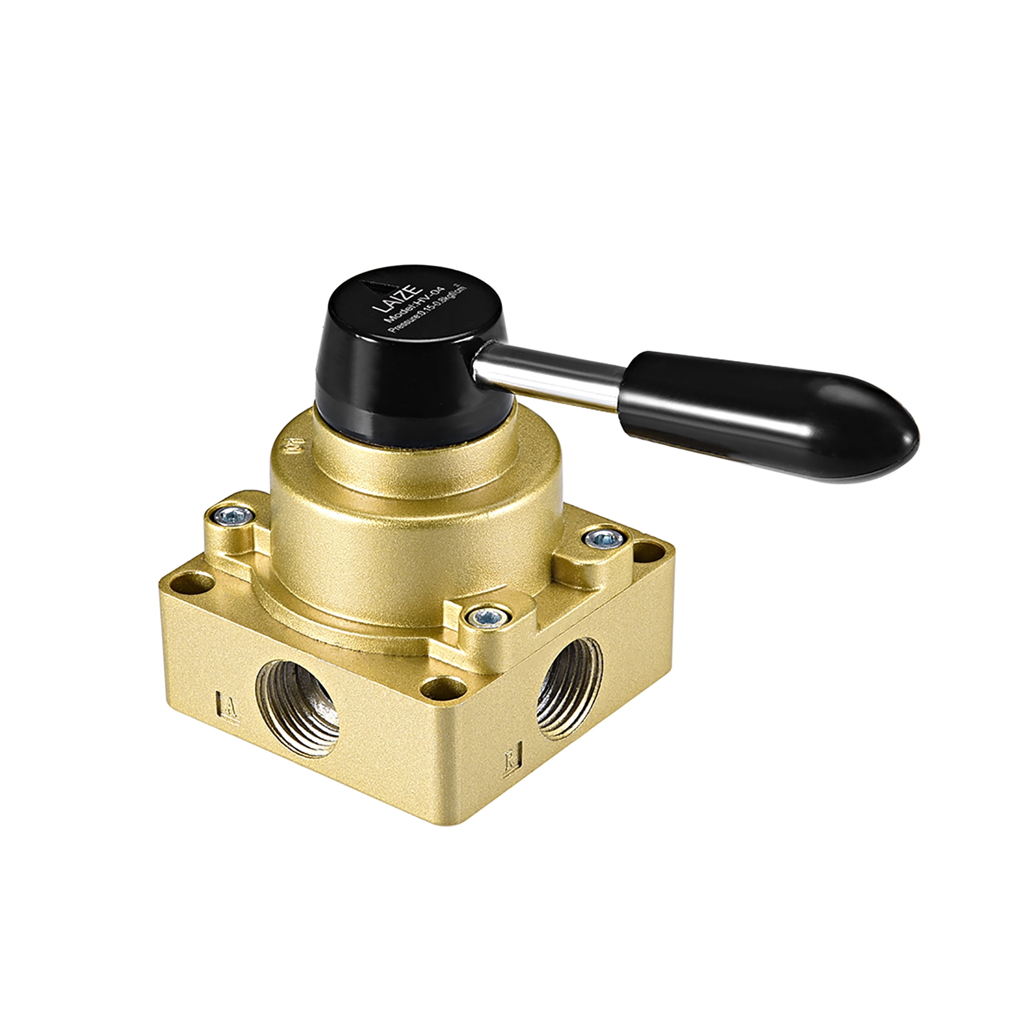 Rotary Lever Hand Valve, HV-04 1/2" PT Female 3 Positions 4 Ways Air Flow Control - Walmart.com