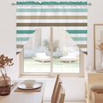 Brown Teal Green White Striped Swag Curtain Valance for Windows, Modern ...