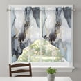 Black Marble Sheer Curtains Swag Valances for Windows Golden Waves ...