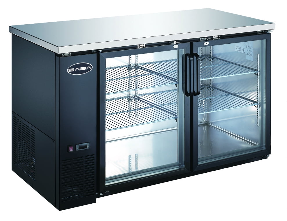Heavy Duty Commercial Black Back Bar Cooler with 2 Glass Doors (27 ...