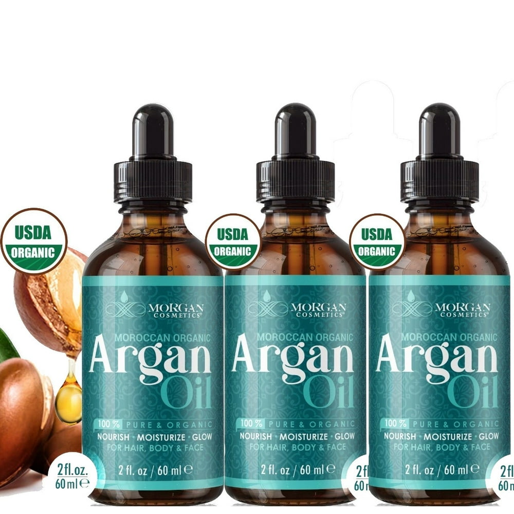Morgan Cosmetics 100% Organic Rejuvenating Argan Oil 3 Pack Bundle ...