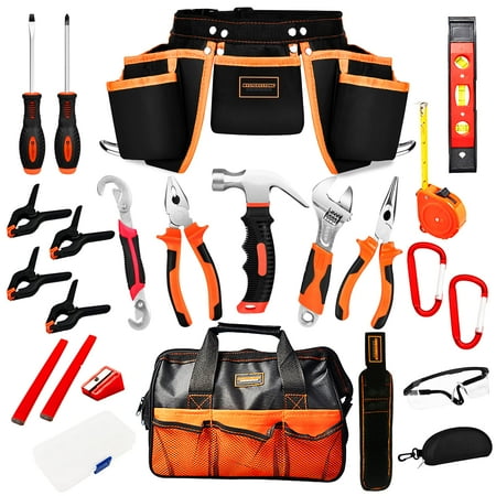 R RECOMFIT 25 Pieces Kids Real Tool kit Children Real Tool Set with ...