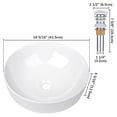 16" Round Porcelain Vessel Sink, Pop-Up Drain, Above Counter ...