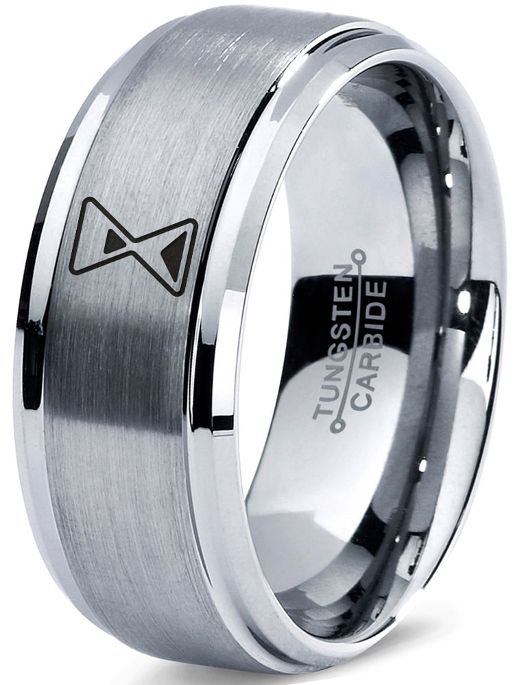 Tungsten Time Capsule Sand Hourglass Hour Glass Band Ring 8mm Men Women ...