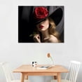 JRXY Red Lips Women And A Rose Poster Wall Decor Wall Art For Bedroom ...