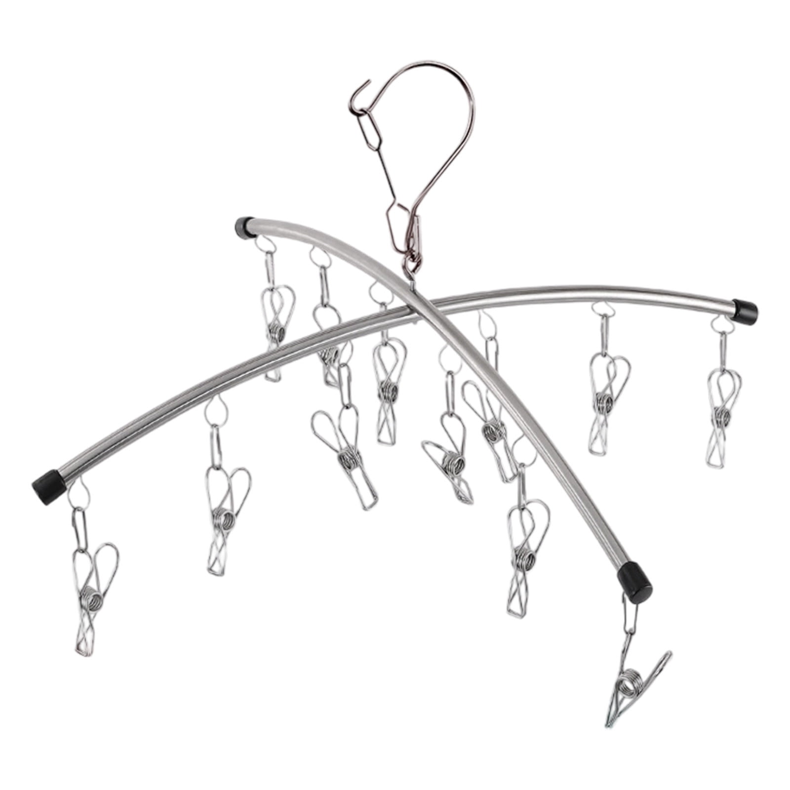 asddcavvf Windproof Stainless Steel Clothes Drying Rack with 10 Clips ...