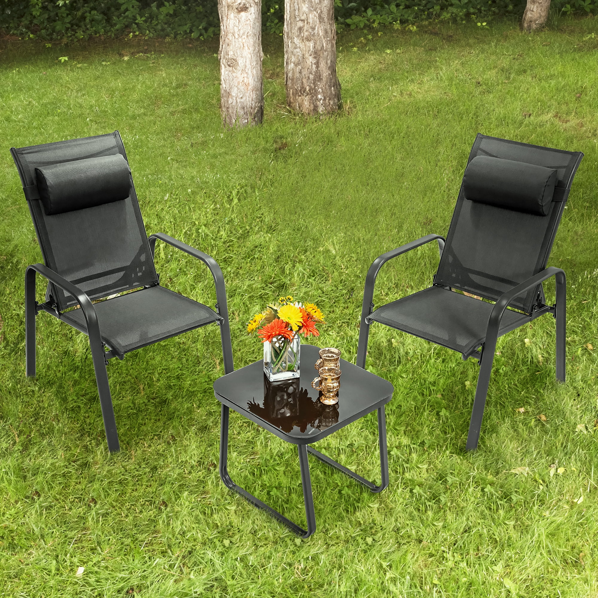 Click here for Costway 3pcs Patio Bistro Furniture Set Adjustable... prices