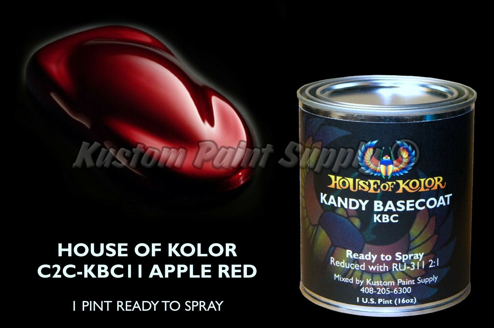 Apple Red Kandy Basecoat KBC11 House of Kolor 12oz Aerosol Can Shimrin ...