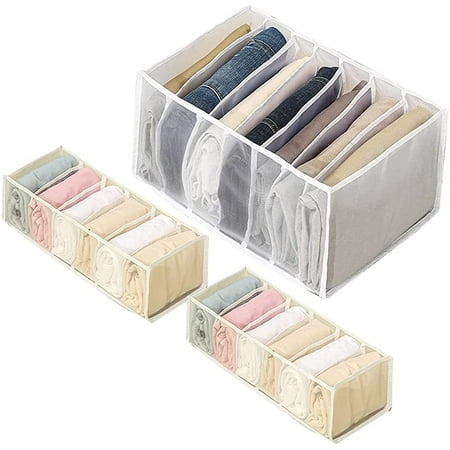 Bail Drawer Organiser, 3 Pack Foldable Wardrobe Storage Organiser ...