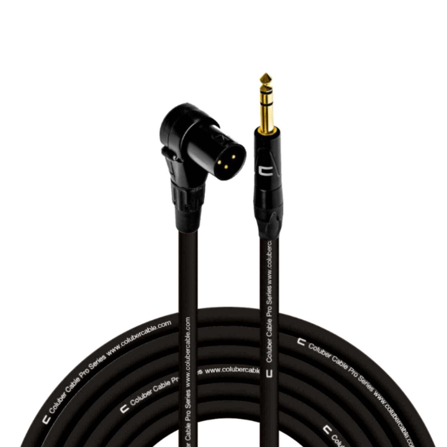 Right Angle XLR Male to 1/4" TRS Male - 50 Feet - Black - Pro 3-Pin ...