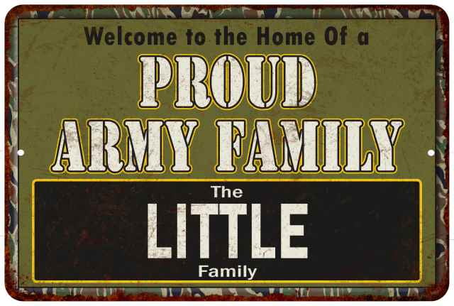 Little Proud Army Family Sign Gift 8x12 Metal Sign 108120023266 ...