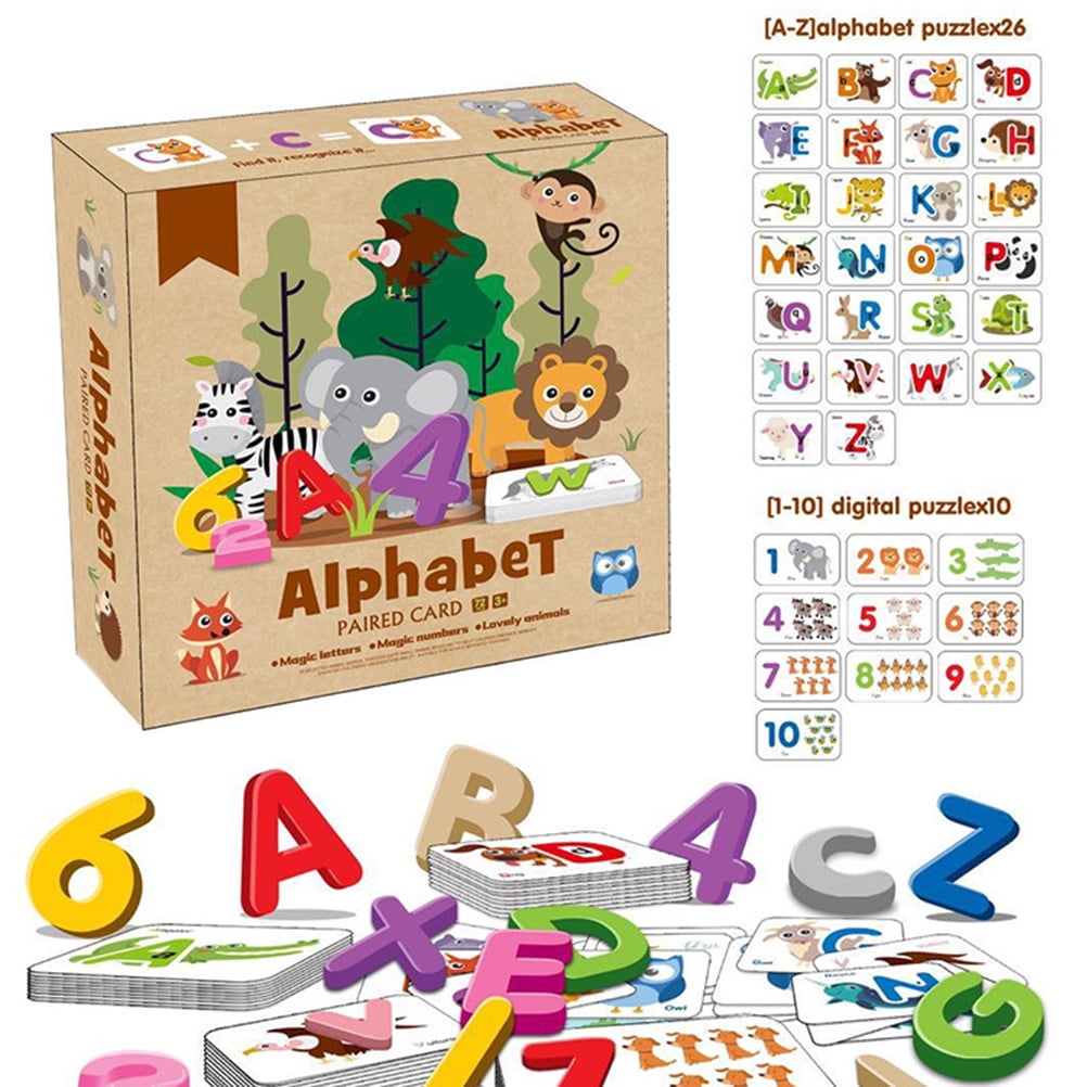 OZS Children 3D Alphanumeric Matching Card Kids Preschool Learning Toy ...