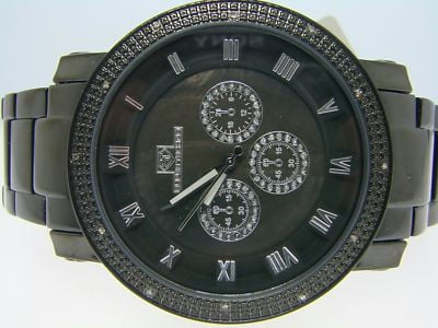 Super Techno Black Dial Diamond Watch - Walmart.com