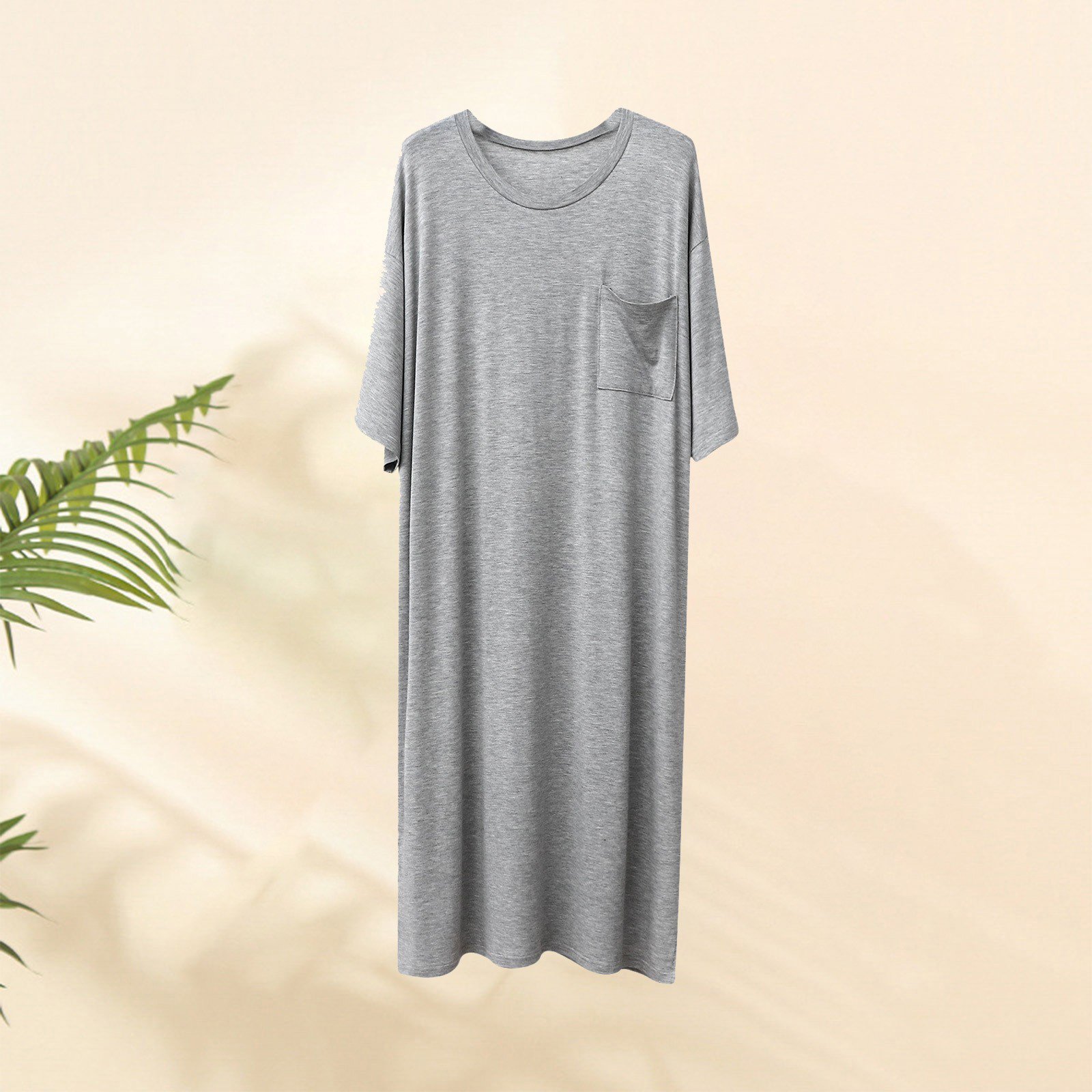 Click here for Ladixsav Mens Soft Long Sleeve Nightgown With Roun... prices