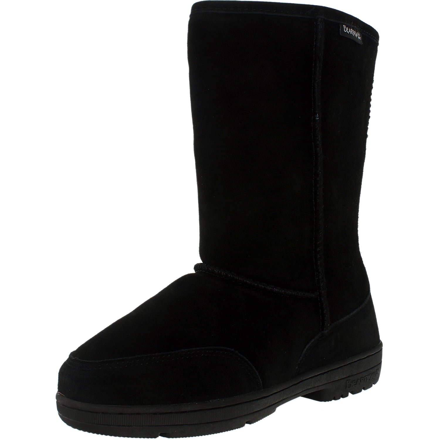 Bearpaw Women's Meadow Suede/Sheepskin/Wool Black Ii Mid-Calf Suede ...