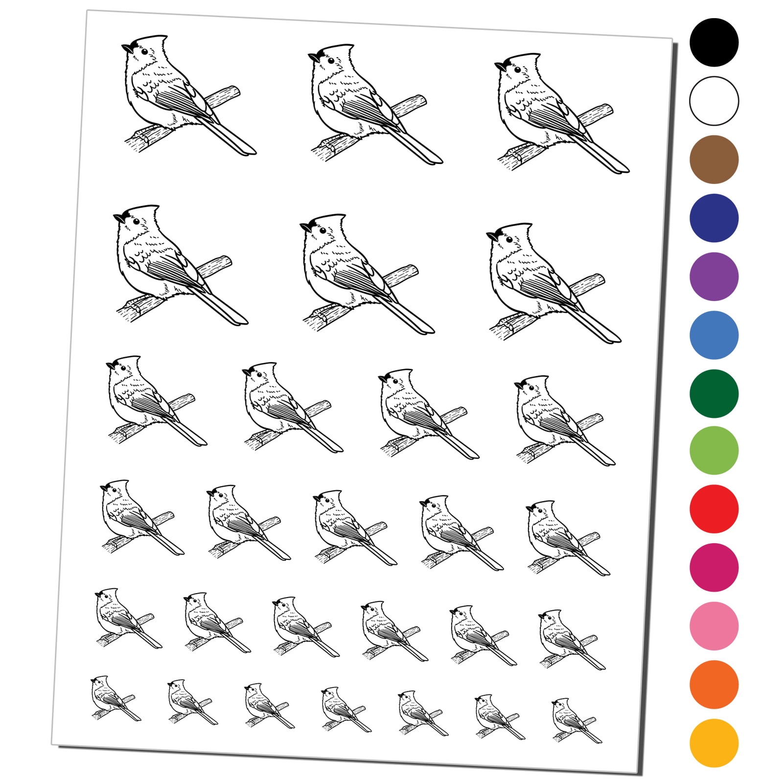 Perky Tufted Titmouse Bird Water Resistant Temporary Tattoo Set Fake ...