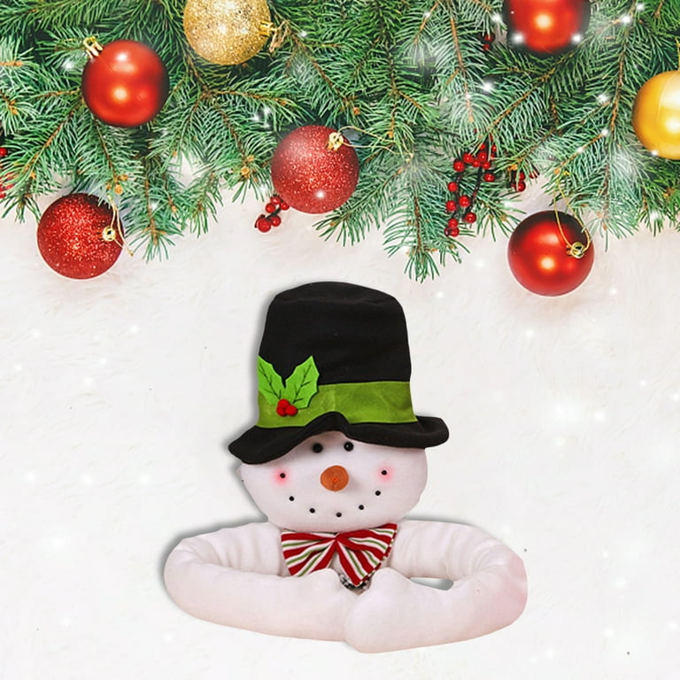 Fabric Christmas Tree Toppers Snowman Christmas Tree Topper With Santa ...