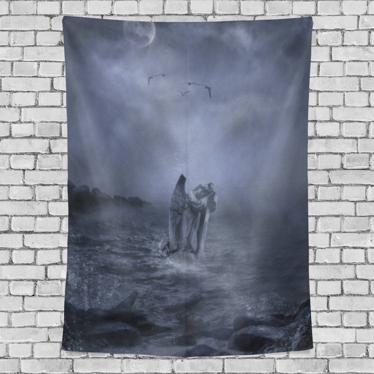 POPCreation Gothic Castle Tapestry Gothic Dark Cloud Sky Angel ...