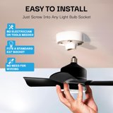 Socket Fan Ceiling Fan with Light 15 inches Fan 1000 Lumens Speed Light ...