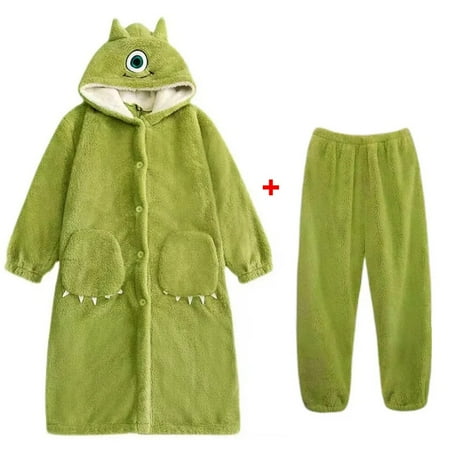 Disney Toy Story Alien Pajamas Women Winter Warm Fleece Nightgown Plush ...