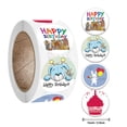 500Pcs/Roll Kids Children Baby Cartoon Happy Birthday Round Sticker ...